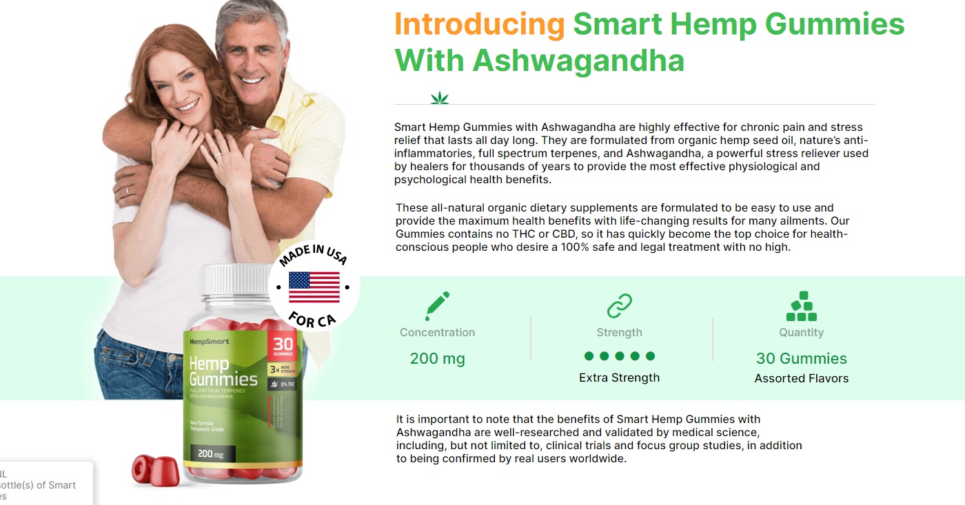 Hemp Smart Hemp Gummies Reduces Pain & Chronic Aches Relieves Anxiety & Stress - My Nutra Way