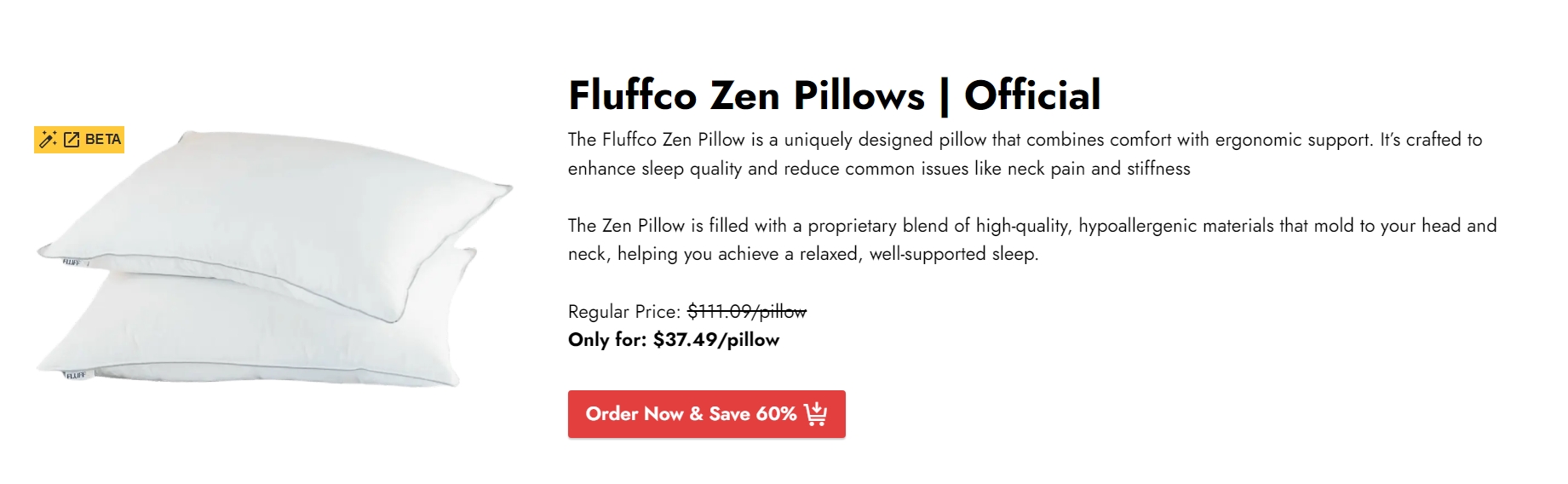 FluffCo Zen Official ® | Best Hotel Quality Pillows - My Nutra Way